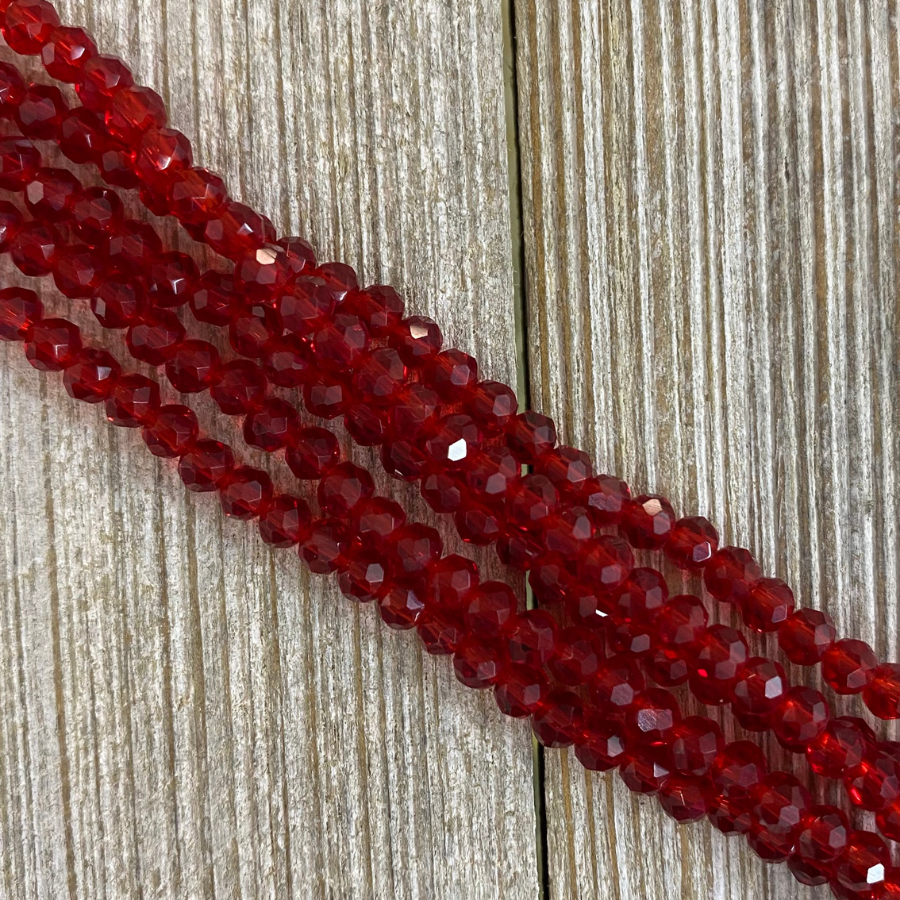 Rondeles: Rojo transparente #4 – ivyottosbisuteria